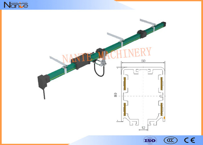 Green 4 Poles Plastic Conductor Rail System Max Voltage 600 CE
