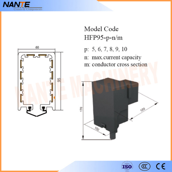 Plastic End Feeding For HFP95 Series Enclosed Conductor Rail Poles 5,6 ...