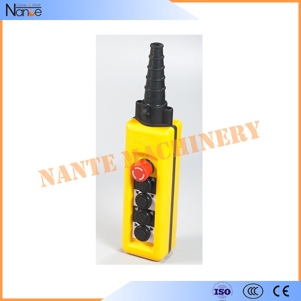 Yellow / Black ABS Waterproof IP65 Hoist Pendant Control Crane Remote ...